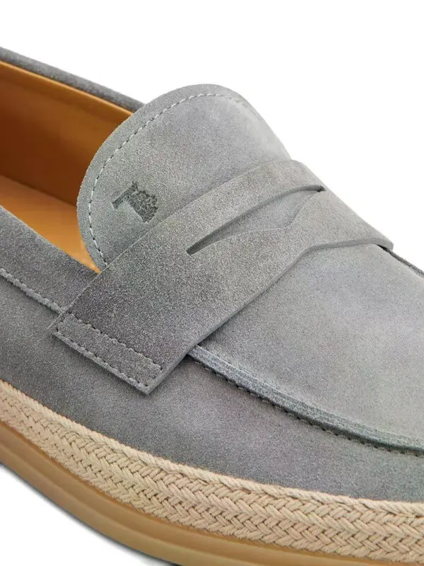 TOD'S Suede Penny Loafers - Grey