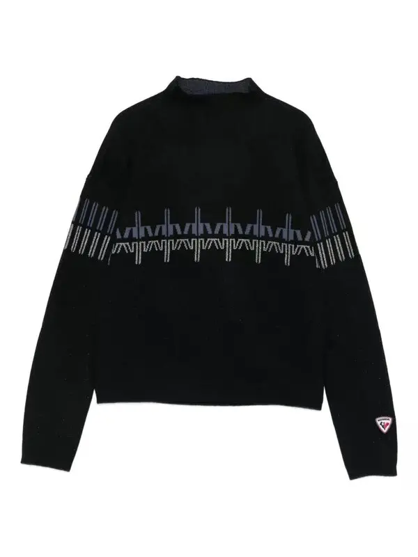 Rossignol Patterned Turtleneck Sweater - Black