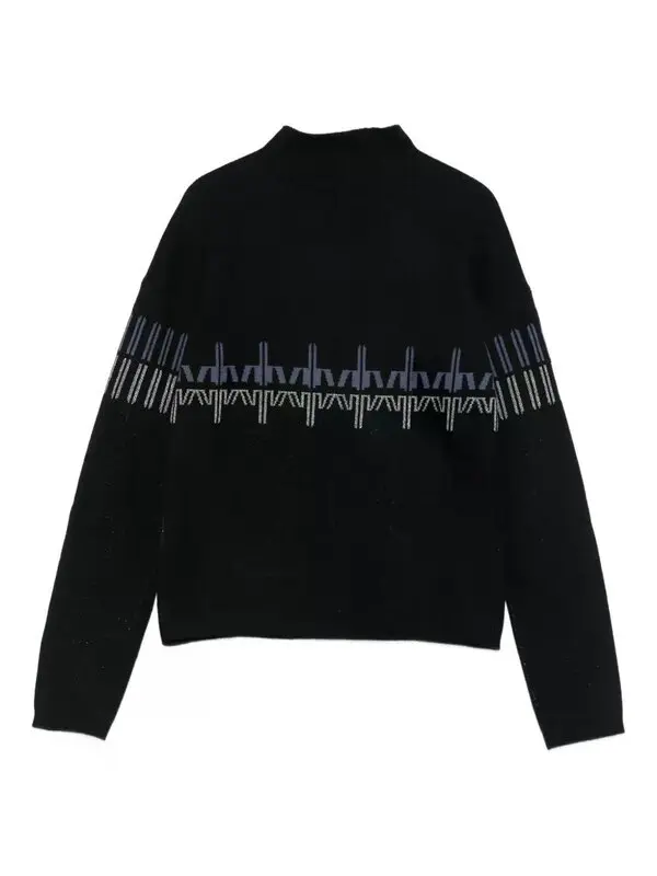 Rossignol Patterned Turtleneck Sweater - Black