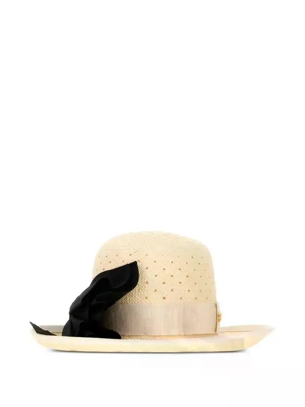 Valentino Garavani Perforated Bow Hat - Neutrals