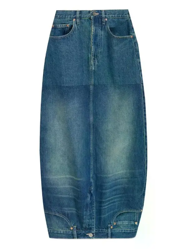 Vetements Upside-down Denim Midi Skirt
