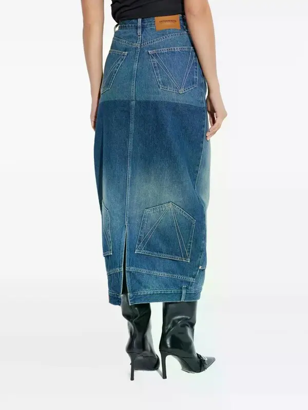 Vetements Upside-down Denim Midi Skirt