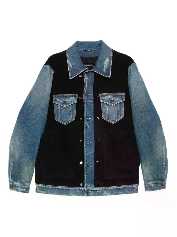 Dolce & Gabbana Denim-panelled Corduroy Jacket