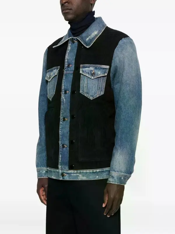 Dolce & Gabbana Denim-panelled Corduroy Jacket
