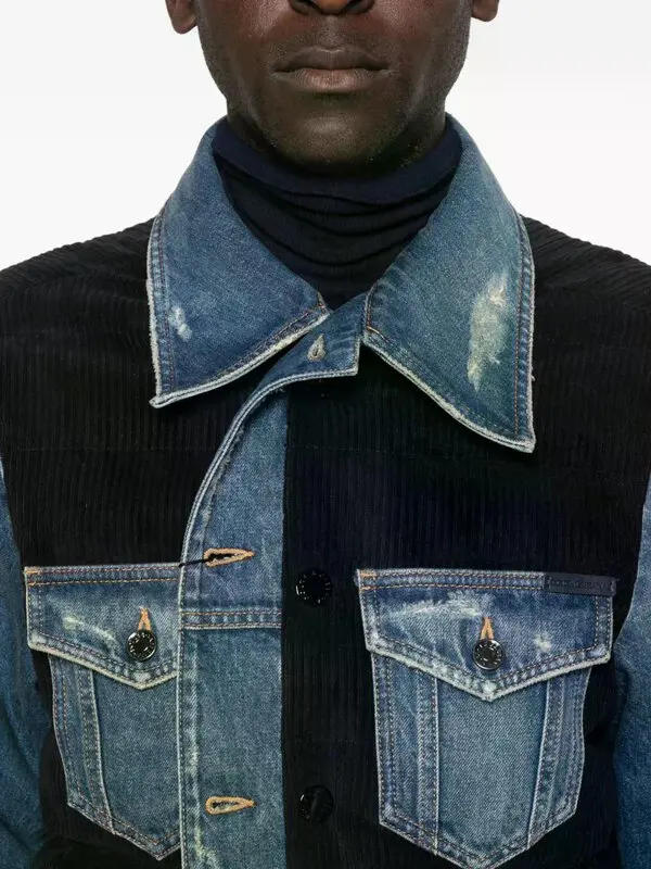 Dolce & Gabbana Denim-panelled Corduroy Jacket