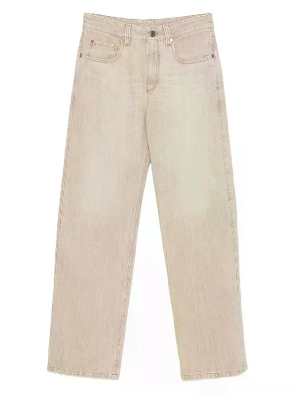 Brunello Cucinelli Washed Cotton Straight Leg Jeans