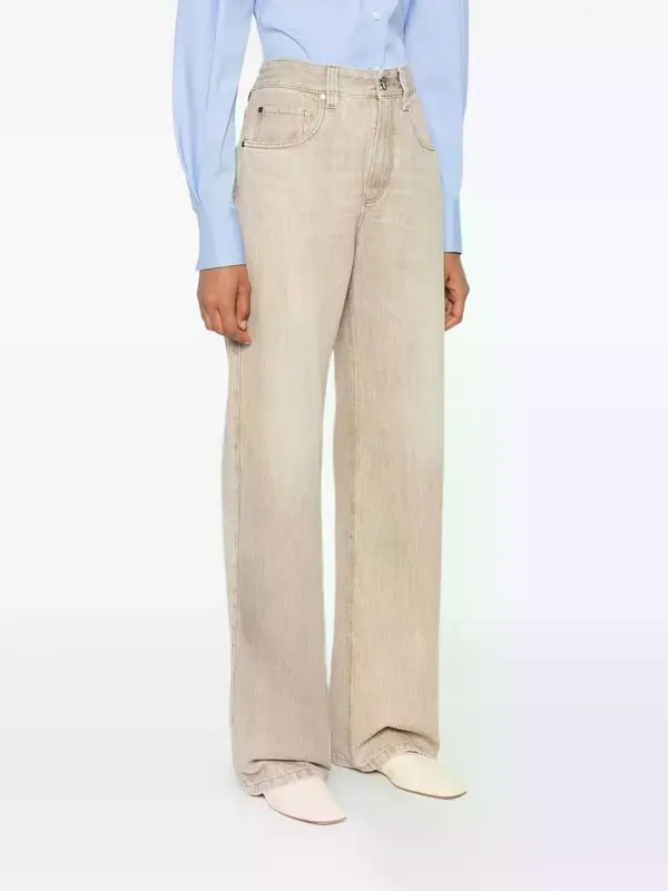 Brunello Cucinelli Washed Cotton Straight Leg Jeans