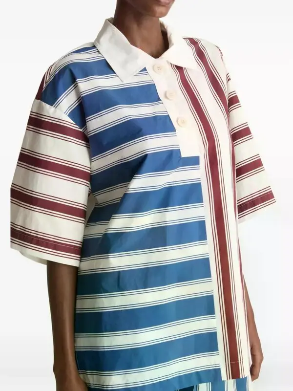 LEE MATHEWS Striped Polo Top