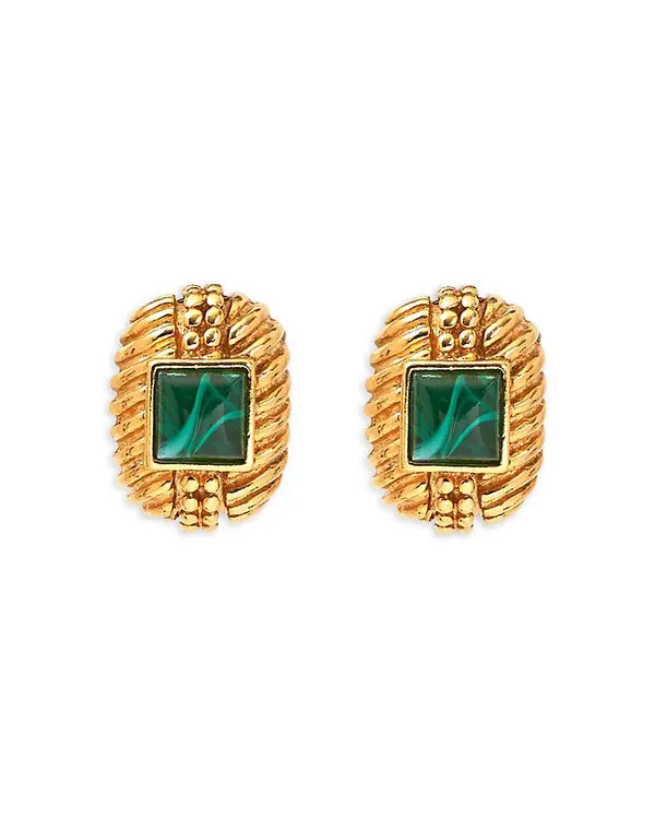 BEN-AMUN Textured Clip On Stud Earrings - Gold