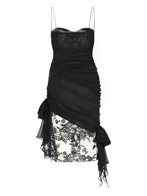 Alessandra Rich Black Silk Mini Dress