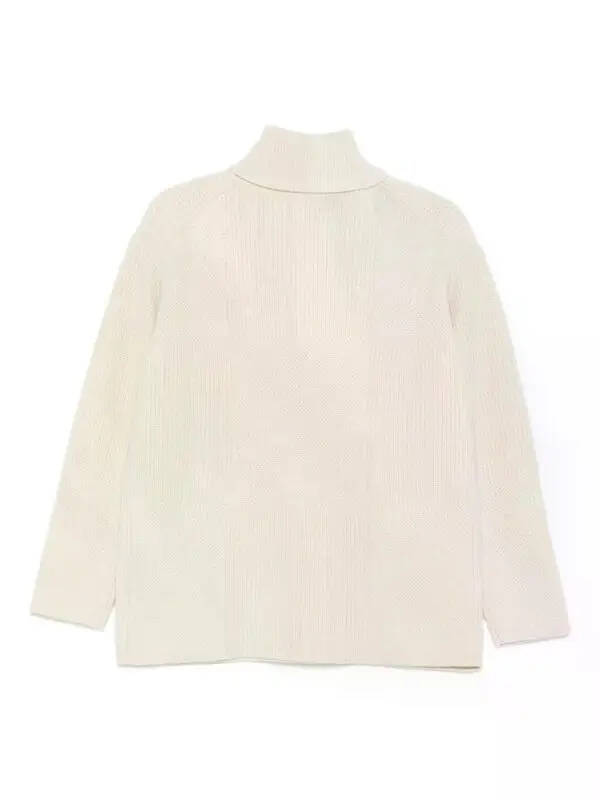 JOSEPH Ribbed Panelled Turtleneck Sweater