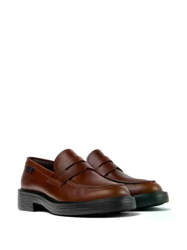 Camper Dean Leather Penny Loafers - Brown