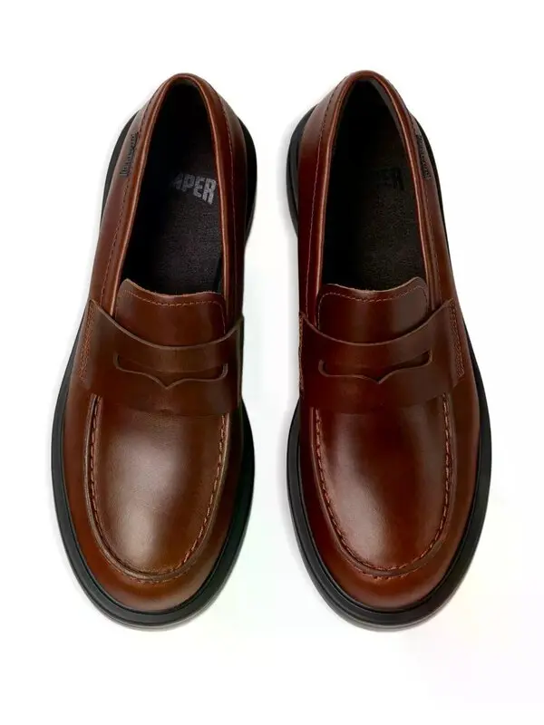 Camper Dean Leather Penny Loafers - Brown