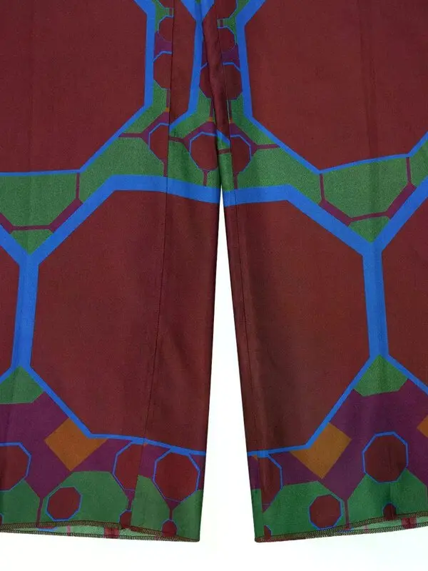 PAULA Geometric-print Trousers - Green
