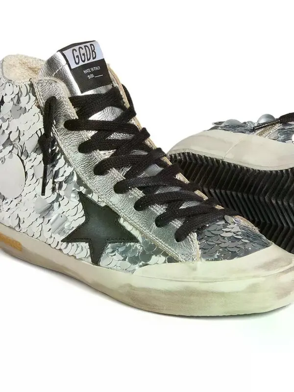 GOLDEN GOOSE Francy High-top Sneakers - Silver