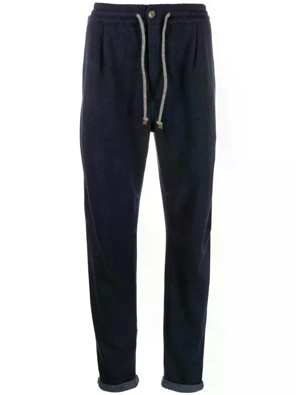 Brunello Cucinelli Drawstring-waist Cashmere Straight-leg Trousers