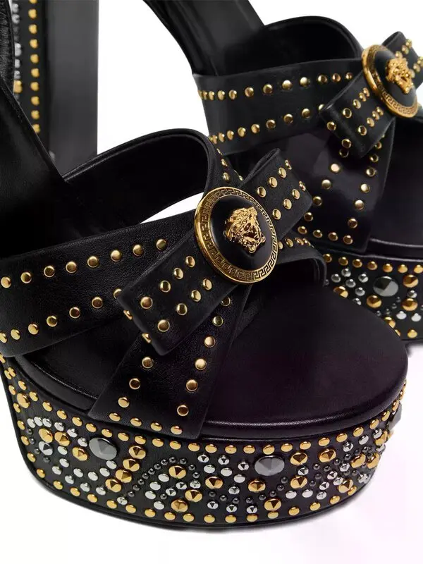 Versace 140mm La Medusa Platform Studded Sandals
