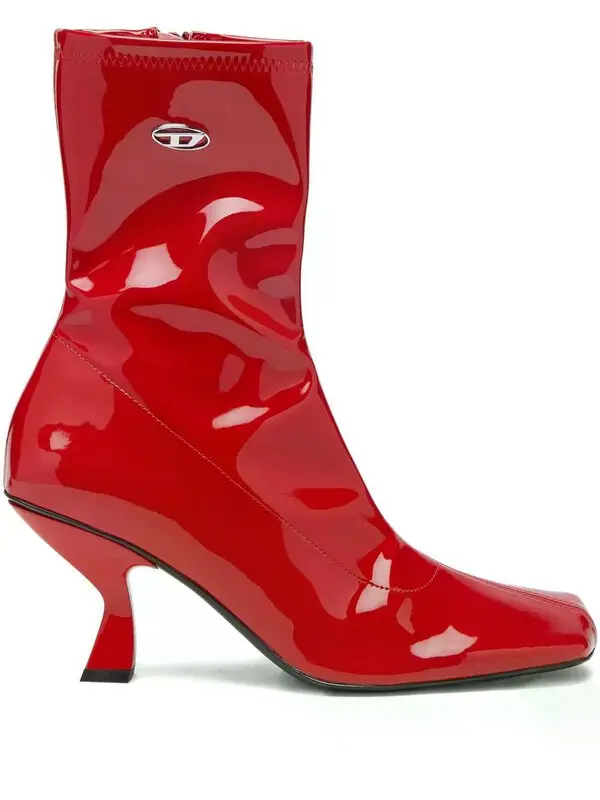 DIESEL® 75mm Logo-plaque Ankle Boots