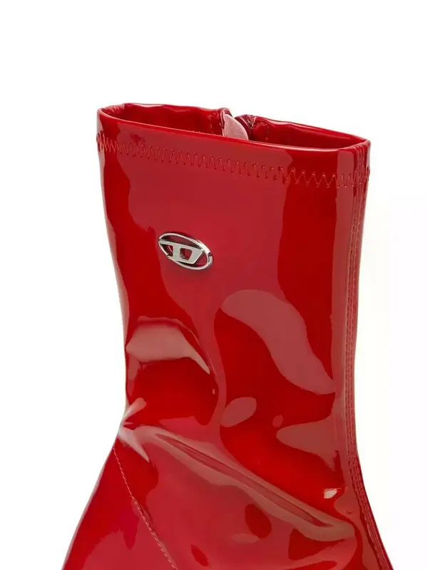 DIESEL® 75mm Logo-plaque Ankle Boots