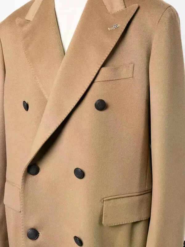 Tagliatore Peak-lapels Double-breasted Coat - Brown