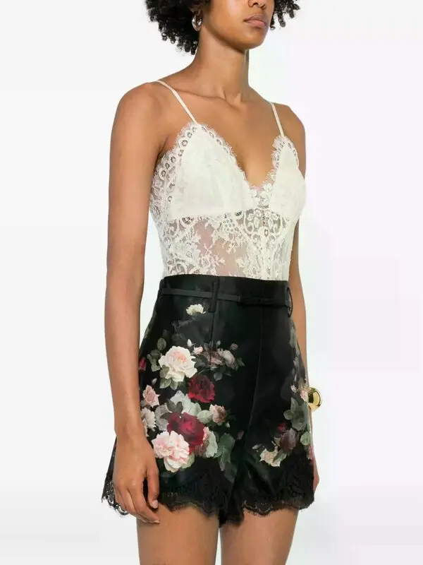 Zimmermann Lace Teddy Bodysuit - Neutrals