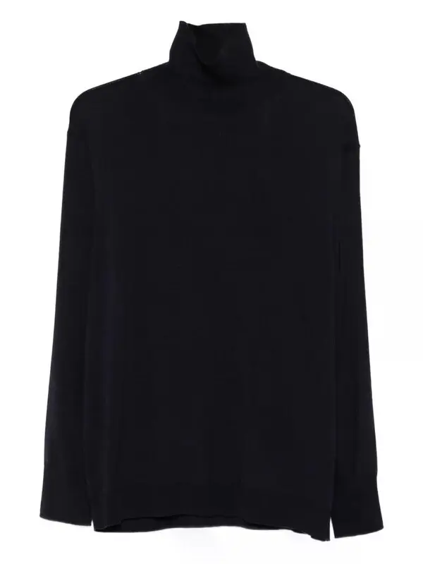 Erika Cavallini Wool Turtleneck Sweater - Blue