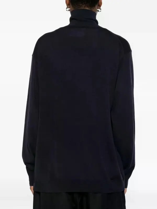 Erika Cavallini Wool Turtleneck Sweater - Blue