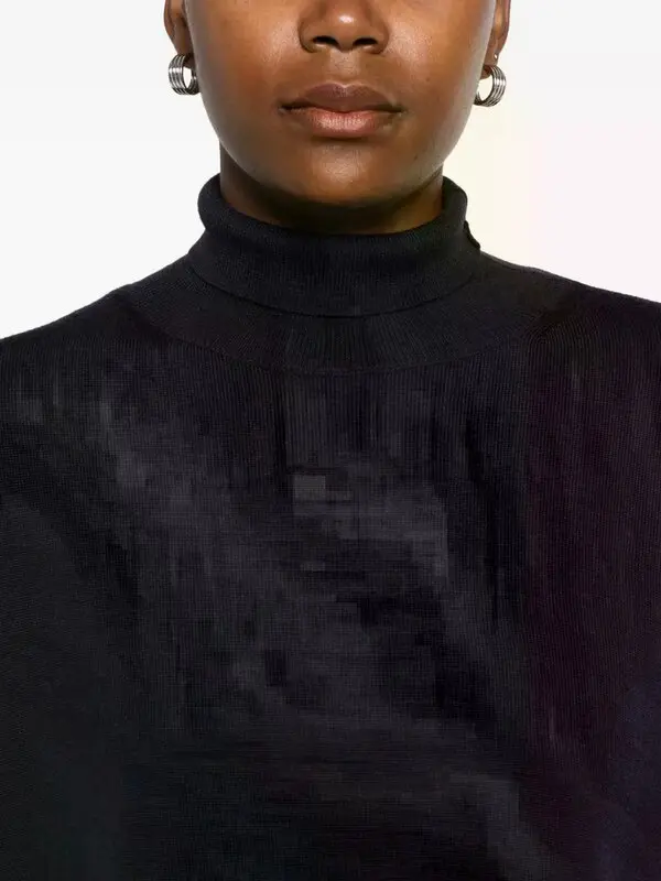 Erika Cavallini Wool Turtleneck Sweater - Blue