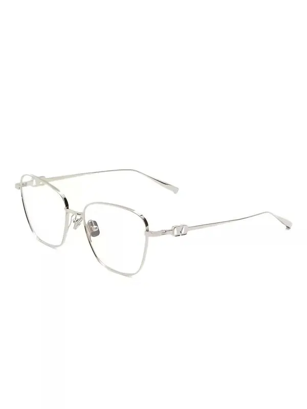 Valentino Garavani Silver Tone Logo Eyeglasses