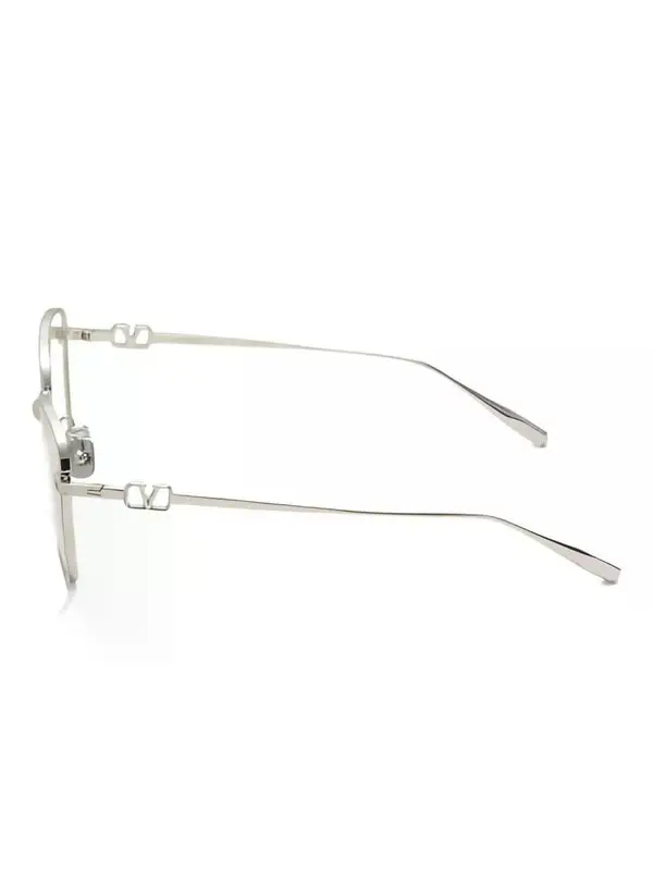 Valentino Garavani Silver Tone Logo Eyeglasses