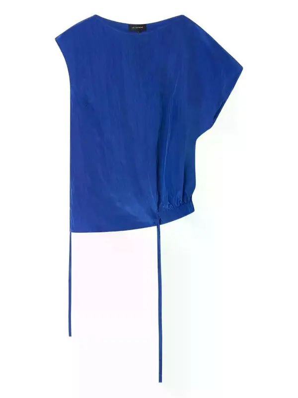LEE MATHEWS Asymmetric Blouse With Drawstring Detail - Blue