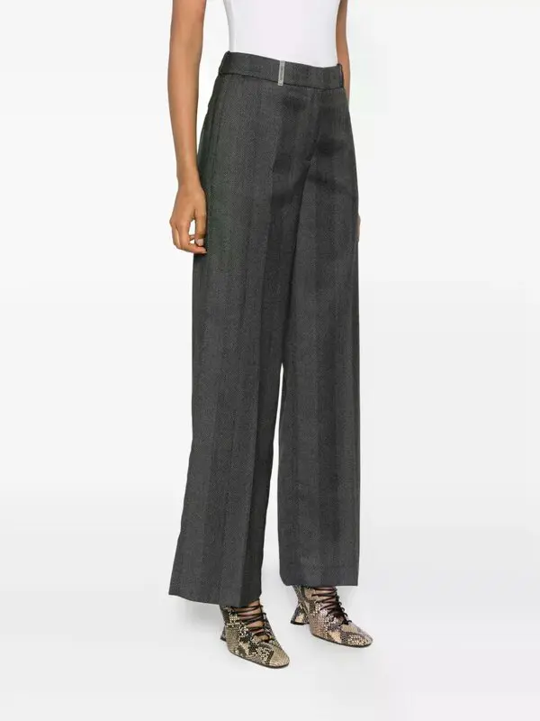Peserico Herringbone Wide-leg Trousers