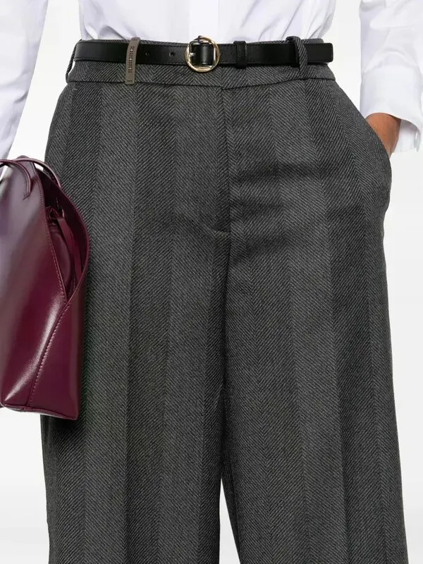Peserico Herringbone Wide-leg Trousers