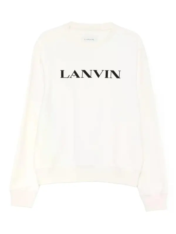 LANVIN Logo-embroidered Cotton Sweatshirt - White