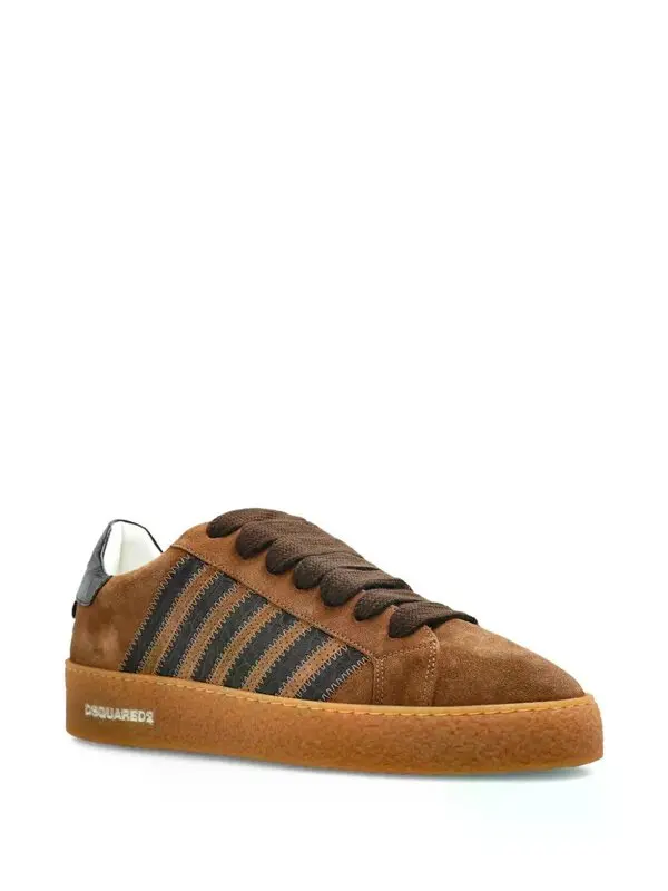 Dsquared2 Leather Striped Detail Sneakers - Brown