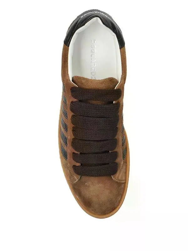 Dsquared2 Leather Striped Detail Sneakers - Brown