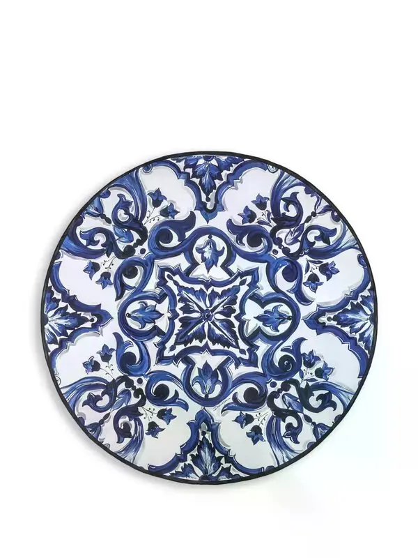 Dolce & Gabbana Majolica-print Linen Tablecloth - Blue
