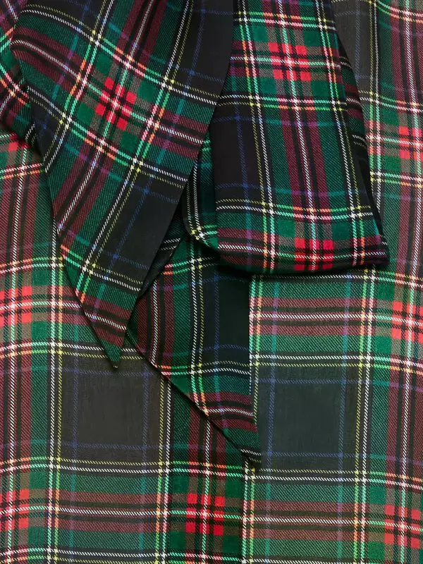 Saint Laurent Plaid Bow-tie Blouse
