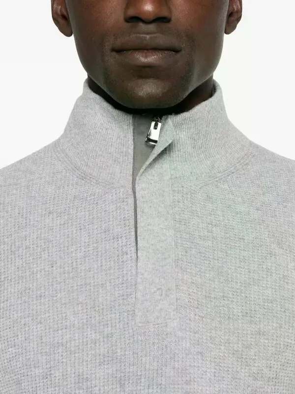 Canali Ribbed High-neck Sweater - Grey