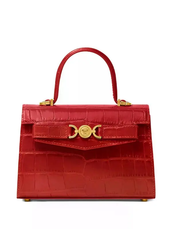 Versace Small Crocodile-embossed Top-handle Bag