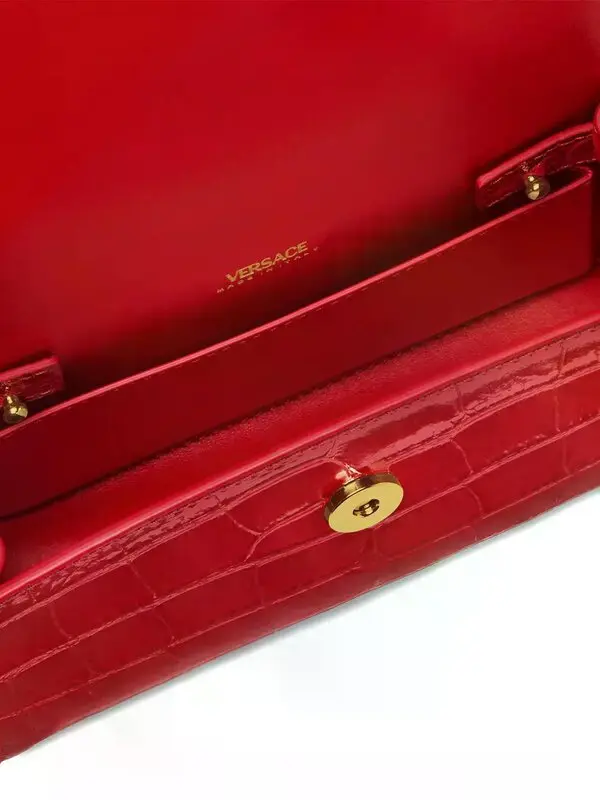 Versace Small Crocodile-embossed Top-handle Bag