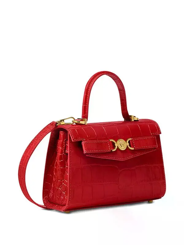 Versace Small Crocodile-embossed Top-handle Bag