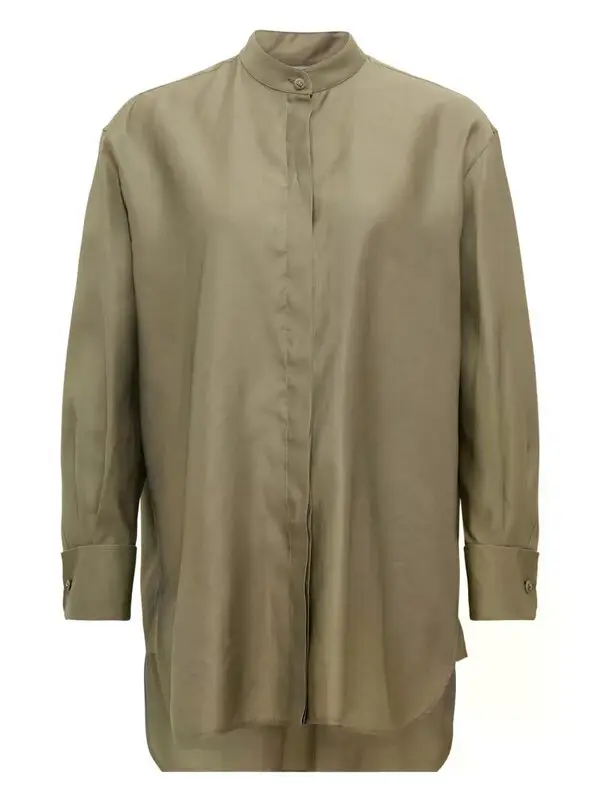 Max Mara Mandarin-collar Shirt - Green