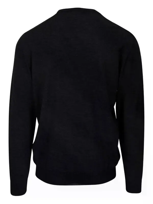 Fedeli V-neck Wool Sweater - Black