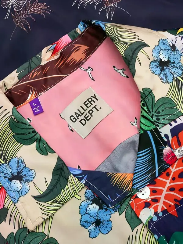 GALLERY DEPT. Leaf-print Short-sleeve Shirt - Blue