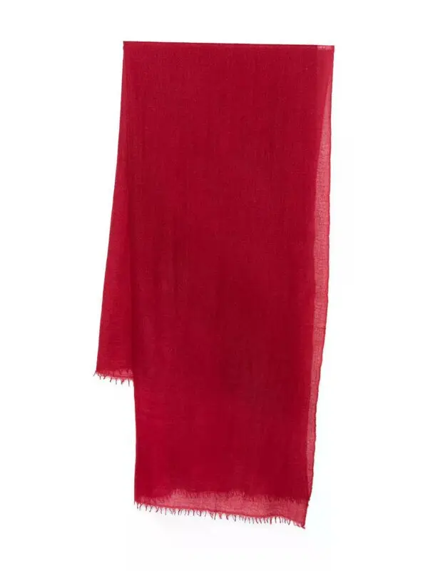 GAYNOR BONGARD Frayed-edge Cashmere Scarf - Red