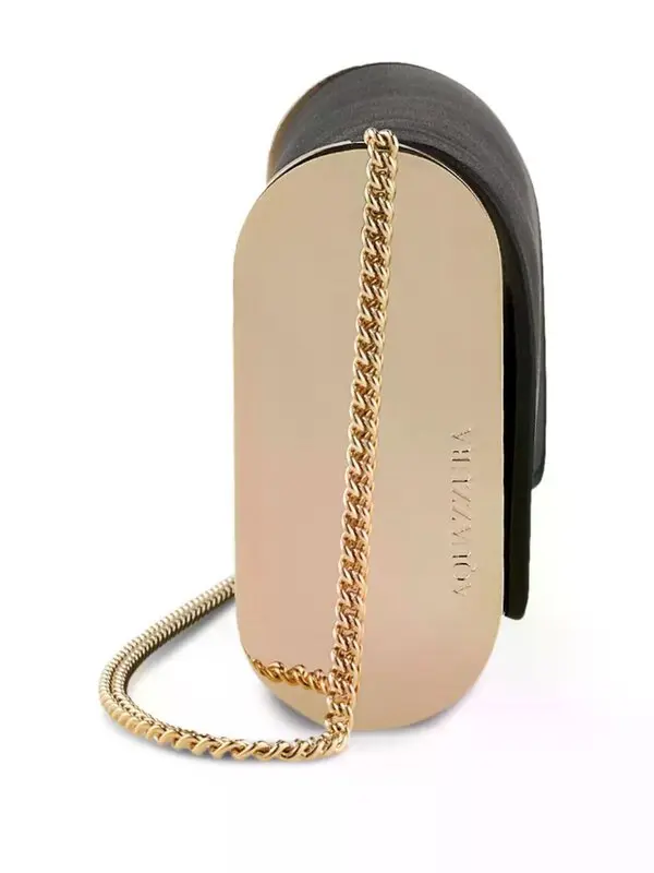 AQUAZZURA Metallic-plaque Chain Shoulder Bag - Black