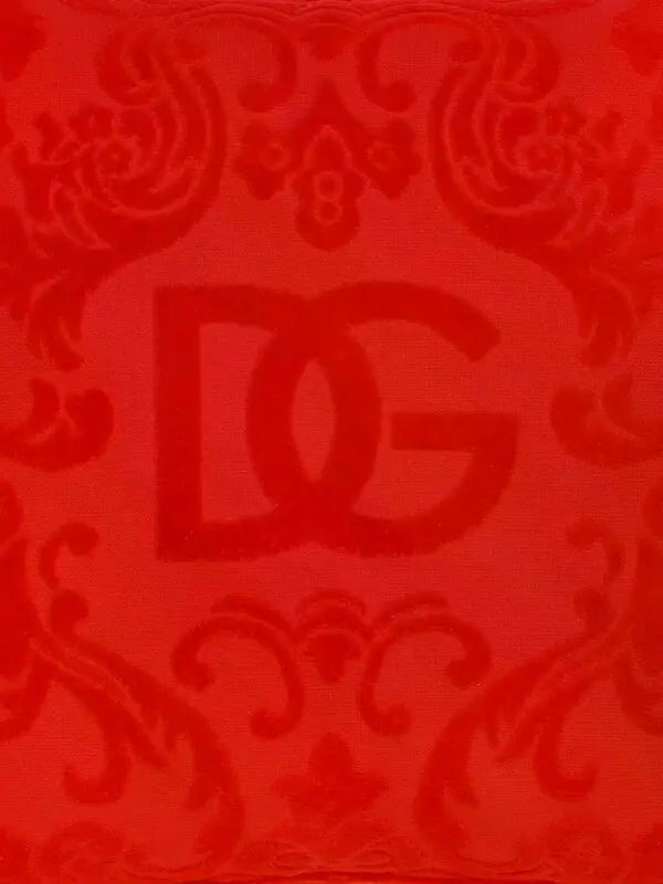 Dolce & Gabbana Dg-logo Velvet Cushion - Red