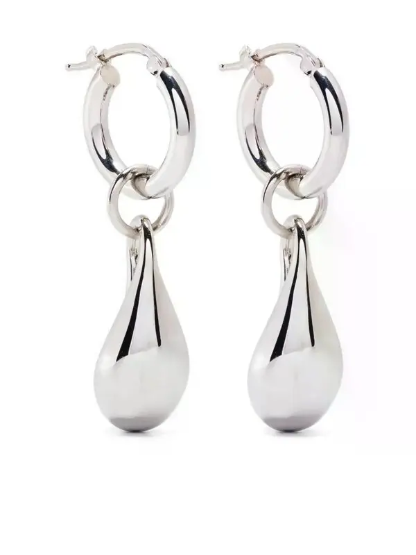 Marni Teardrop Hoop Earrings - Silver