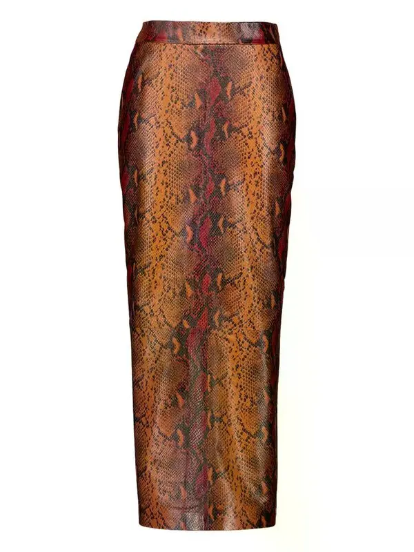 PAULA Snake-effect Pencil Skirt